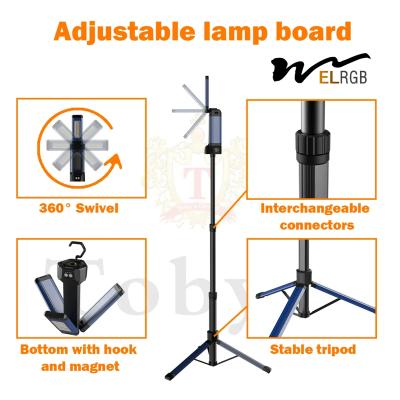China 3 koppen Led kabel licht driepoot 2000mAh oplaadbaar werklampje met stand Te koop