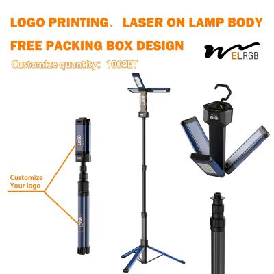 China 3 koppen Led kabel licht driepoot 2000mAh oplaadbaar werklampje met stand Te koop