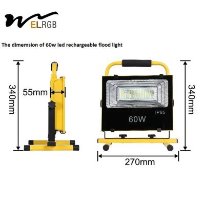 Cina 4800lm riflettore a LED ricaricabile 60W portabile luce di emergenza in vendita