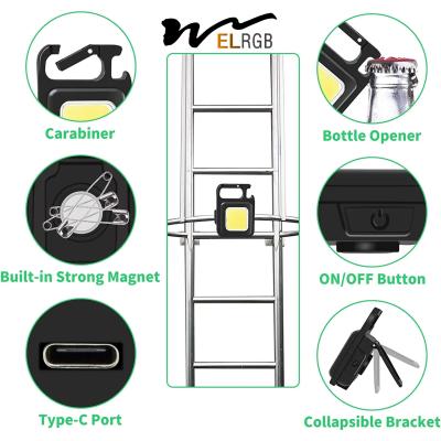 China 800Lm COB Recarregável Keychain Light Portátil 4 Modos de Luz Bolso à venda