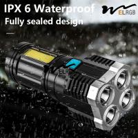 China 1000 Lumens 4led Rechargeable Cob Flashlight Multifunctional Led Flashlight for sale