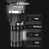China 1000 Lumens 4led Rechargeable Cob Flashlight Multifunctional Led Flashlight for sale