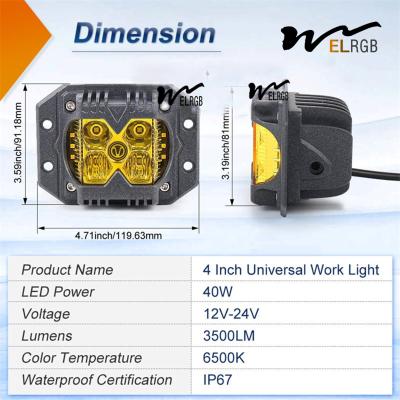中国 3500LM キューブサイドシューター LEDポッド 車両 LED 作業灯 12V 6500K 販売のため