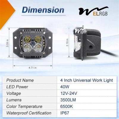中国 3500LM キューブサイドシューター LEDポッド 車両 LED 作業灯 12V 6500K 販売のため