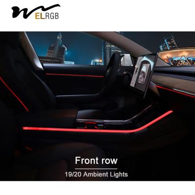 Cina 128 colori Kit di illuminazione ambientale auto Tesla Model 3 Illuminazione ambientale 12V in vendita