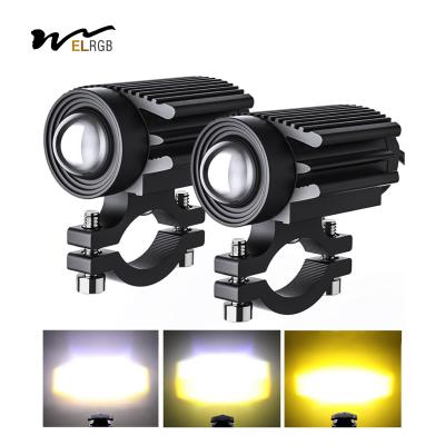 Cina 6000K 2 pollici luci di nebbia rotonde 30W LED luci motociclette raggio di luce doppio colore in vendita