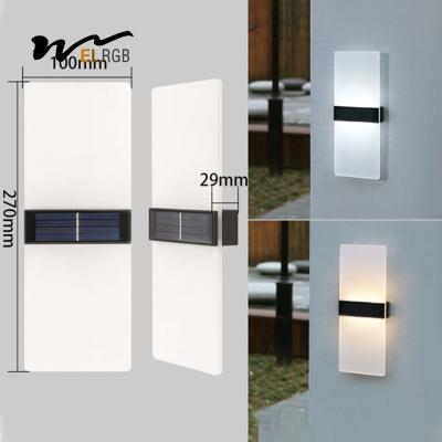 Cina Acrilico Led Parete Esterno Sconce LED Luci a energia solare Luce Bianca Fredda in vendita