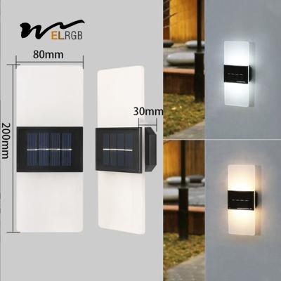 Cina Acrilico Led Parete Esterno Sconce LED Luci a energia solare Luce Bianca Fredda in vendita