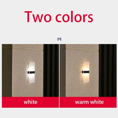 Cina Acrilico Led Parete Esterno Sconce LED Luci a energia solare Luce Bianca Fredda in vendita