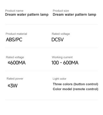 Cina 5W luce e ombra ondulazione dell'acqua atmosfera ambiente luce rotante luce notturna decorativa in vendita
