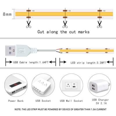 Cina Packaging Size 13.69 x 10.59 x 1.4 cm Linear COB LED Strip Light with Touch Control in vendita