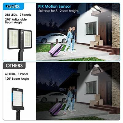 China Push Button Switch Type Outdoor Lights with Double Big Solar Panels and High Brightness for sale