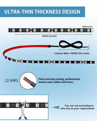 Cina 0.18kg White LED Light Strip per Auto Golf Carts Barche 60,96cm Connesso impermeabile 12V in vendita