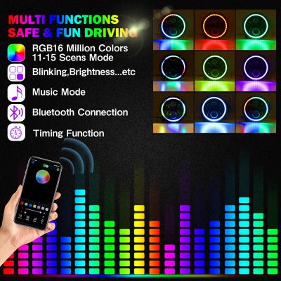 Cina RGB Halo 7 pollici proiettore a LED per Jeep Bluetooth APP Control Colori personalizzati in vendita