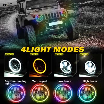 Cina RGB Halo 7 pollici proiettore a LED per Jeep Bluetooth APP Control Colori personalizzati in vendita