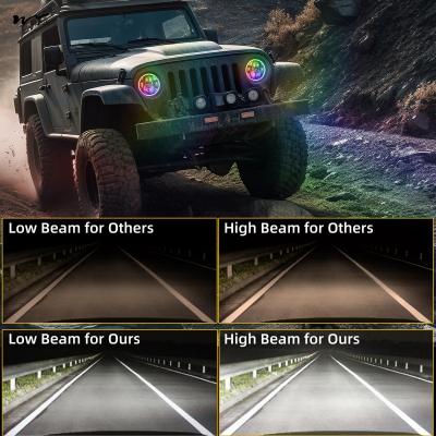 Cina RGB Halo 7 pollici proiettore a LED per Jeep Bluetooth APP Control Colori personalizzati in vendita