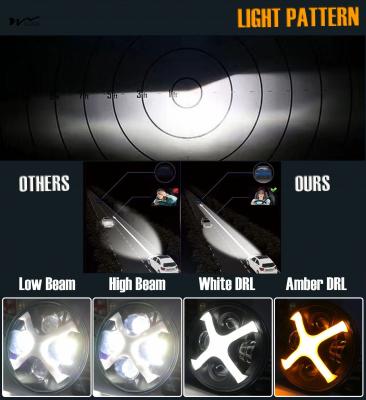 Cina Faretti a LED rotondi da 7 pollici X-Style Bianco DRL Blu Segnale di svolta Veicolo Servizio Tipo auto in vendita