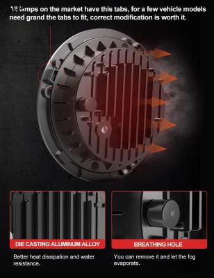 Cina 7 pollici faro a LED DOT Rondo faro con segnale di svolta Amber e Hell Red Halo in vendita