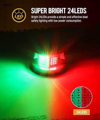 Cina 24 luci di navigazione a LED rosso e verde per i camion anteriori di pontoon yacht skiff skeeter in vendita