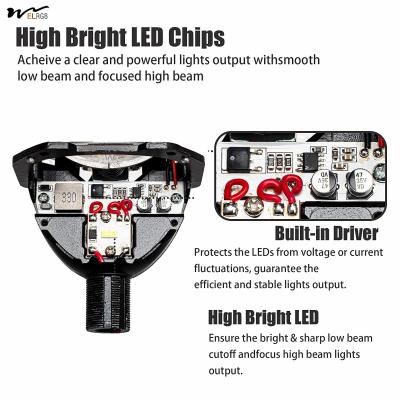 Cina Migliora l'aspetto della tua auto con lenti a doppia proiezione LED da 3,0 pollici e occhio d'angelo LED bianco in vendita