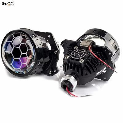 Cina Kit universale di fari a LED per lenti di proiezione a nido di miele per motociclette H1 H4 H7 in vendita