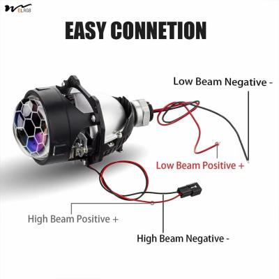 Cina Kit universale di fari a LED per lenti di proiezione a nido di miele per motociclette H1 H4 H7 in vendita