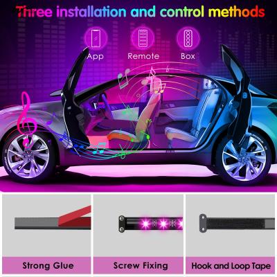 Cina Luci e accessori interni per auto APP Controllo remoto sincronizzazione musicale RGB LED Strip Light in vendita