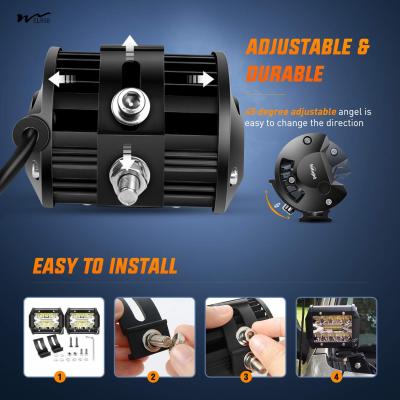 Cina 2 Pcs 4 pollici 60W LED Pods con 2 pollici di rimorchio Hitch supporto di montaggio per luce di ricambio inverso in vendita