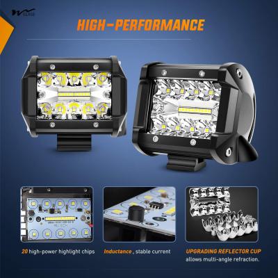 Cina 2 Pcs 4 pollici 60W LED Pods con 2 pollici di rimorchio Hitch supporto di montaggio per luce di ricambio inverso in vendita