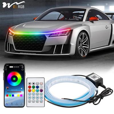 Cina Faretti decorativi del cofano del motore di un'auto 12V RGB Multi-Color Waterproof Hood Light Strip in vendita