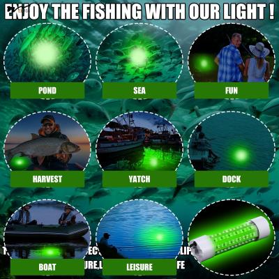 China IP68 Groen 45W DC 12V Onderwater visserslicht Aluminium Helder LED Onderwaterloklamp Te koop