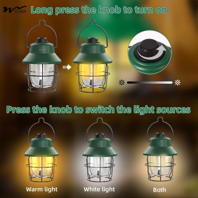 Cina Mini retro campeggio luci 1000LM ricaricabile LED campeggio lanterna impermeabile 3 modalità di luce in vendita