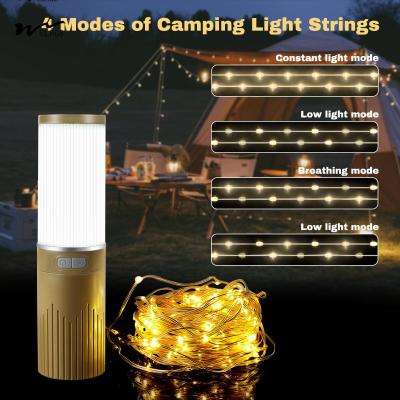 中国 150ライト プラスチックキャンプランプ 49.2FT ストリング 2 in 1 ホット ホワイト LED テントライト 販売のため