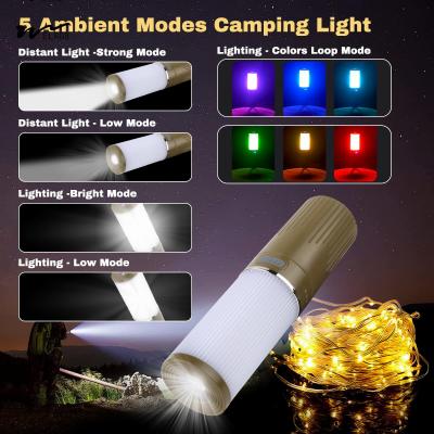 中国 150ライト プラスチックキャンプランプ 49.2FT ストリング 2 in 1 ホット ホワイト LED テントライト 販売のため