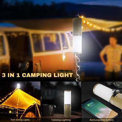 中国 150ライト プラスチックキャンプランプ 49.2FT ストリング 2 in 1 ホット ホワイト LED テントライト 販売のため