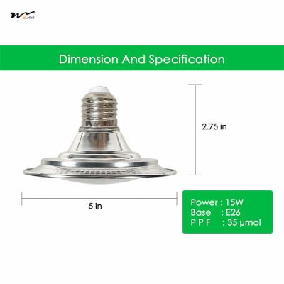 Cina 15Watt Full Spectrum Aluminum LED Lampada per la crescita delle piante per piante interne PPF elevato in vendita