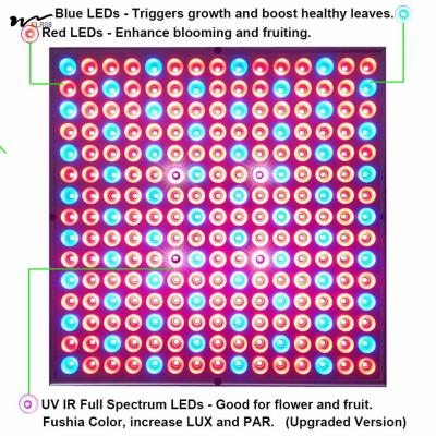 中国 成長ライトルーム 75W LED 植物成長ランプ 225 LEDs UV IR 赤 青 全スペクトル電球パネル 販売のため