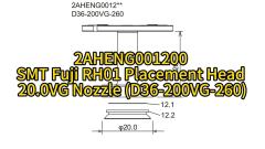 2AHENG001200 SMT Fuji RH01 Placement Head 20.0VG Nozzle (D36-200VG-260) #smt #nozzle #smtmachine