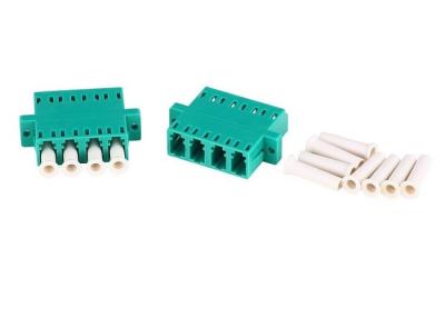 China LC UPC OM3 Quad Fiber Optic Adapters Connectors With Flange for sale