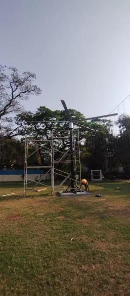 Pole Mounted Hvls Fan 24ft Electric Low Noise Large Outdoor Fan For Square