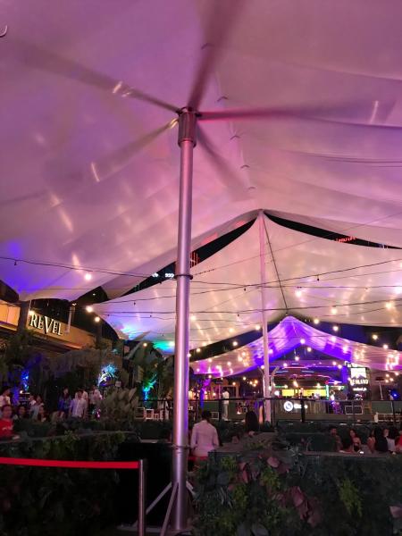 Pole Mounted Hvls Fan 24ft Electric Low Noise Large Outdoor Fan For Square