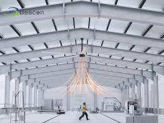 Magnesium Alloy Blades 24 Foot Industrial Ceiling Fan PMSM Fans For Car Showroom