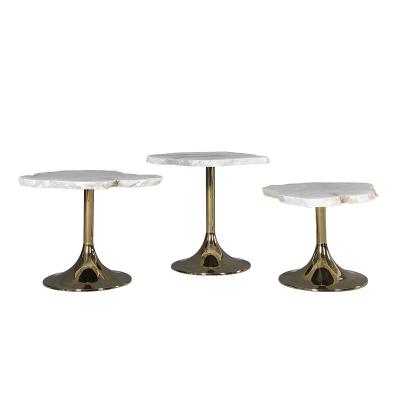China Tabela de cima de granito de ouro branco brilhante mesa lateral de prata de granito for sale