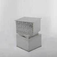 China Matte Silver Marble Counter Height Dining Table 1500mm Round Stainless Steel Base for sale