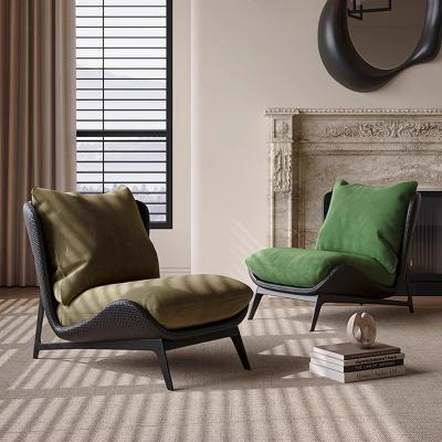 China Rattan Frame Velvet Black Chair Modern Velvet Chesterfield Chair for sale
