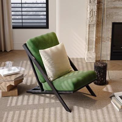 Cina Hotel Sedie da pranzo in velluto moderno verde scuro con gambe in legno massello in vendita