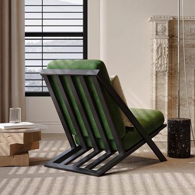 Cina Hotel Sedie da pranzo in velluto moderno verde scuro con gambe in legno massello in vendita