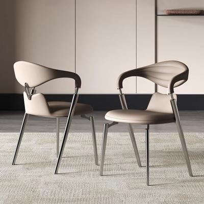 China Leather Upholstery Dining Chairs With Metal Legs Upholster Dining Chairs for sale
