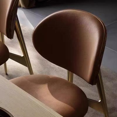 China High Back Comfortable Upholstered Dining Chairs Modern Metal Dining Chairs for sale
