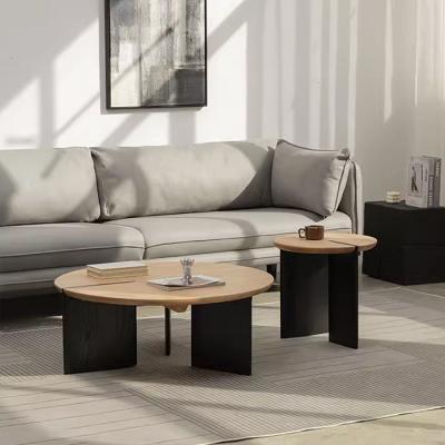 China Matt Finish Light Oak Coffee Table Center Round Table For Living Room for sale